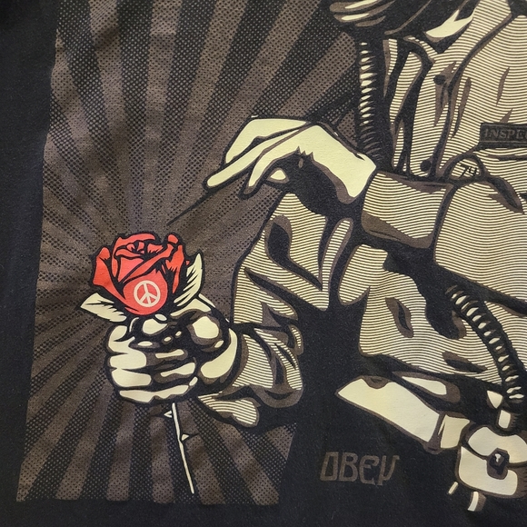 Obey | Shirts | Rare Vtg Obey Tshirt Gas Mask Graphic Tee | Poshmark